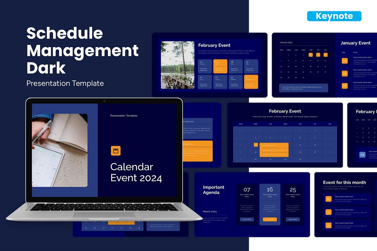 Schedule Management Dark — Keynote Template - Yvessaintlaurent - Medium