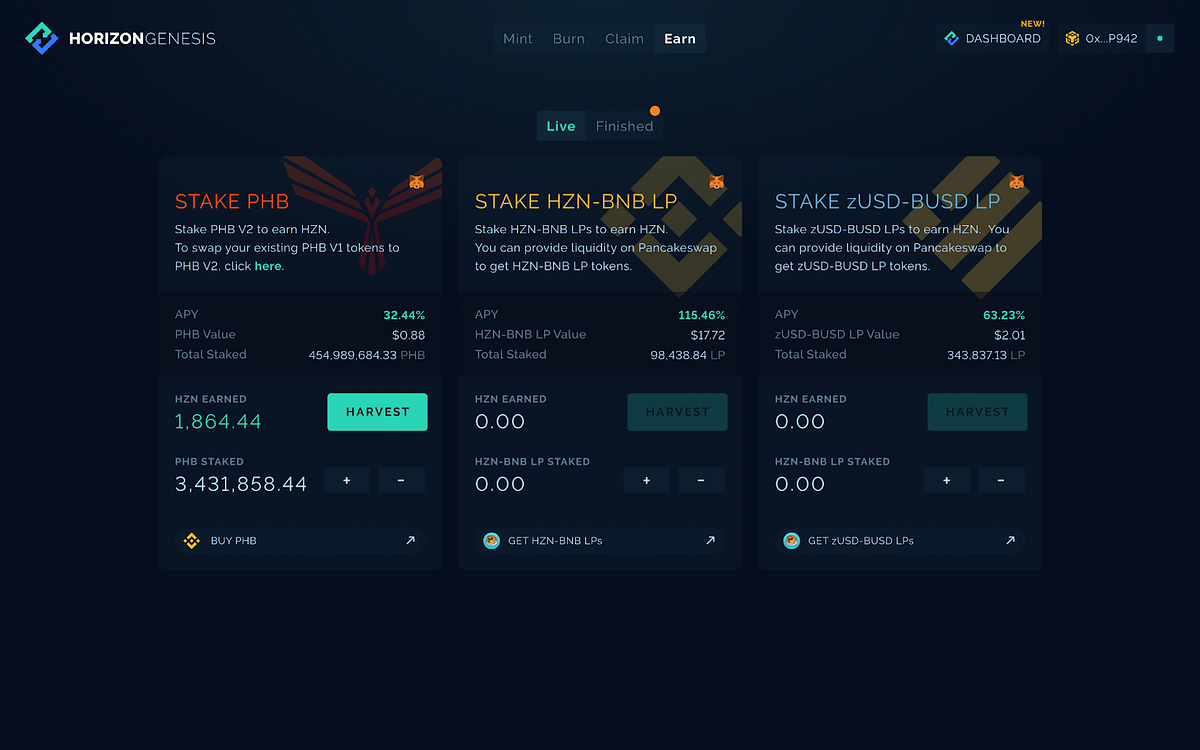 Horizon Genesis UI Update and New PHB Pool (Action required) | by ...