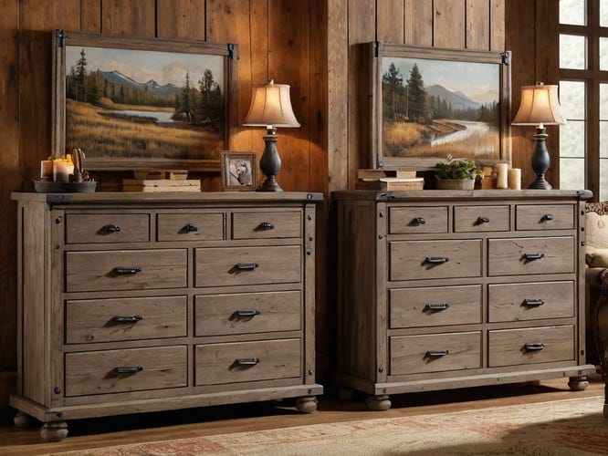 Grey Rustic Lodge Dressers Chests | by Sidney Flowers | Medium