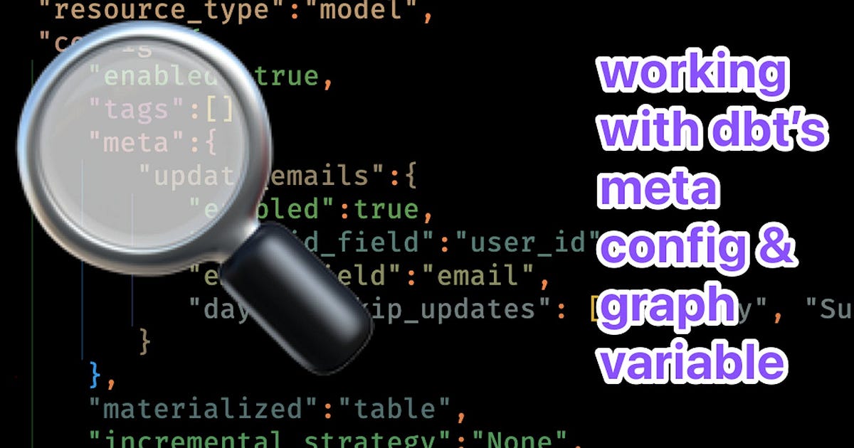 Unlock Advanced dbt Use Cases with the Meta Config and the Graph ...