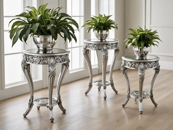 Pedestal Silver Plant Stands Tables | by Stormi Miller | Medium