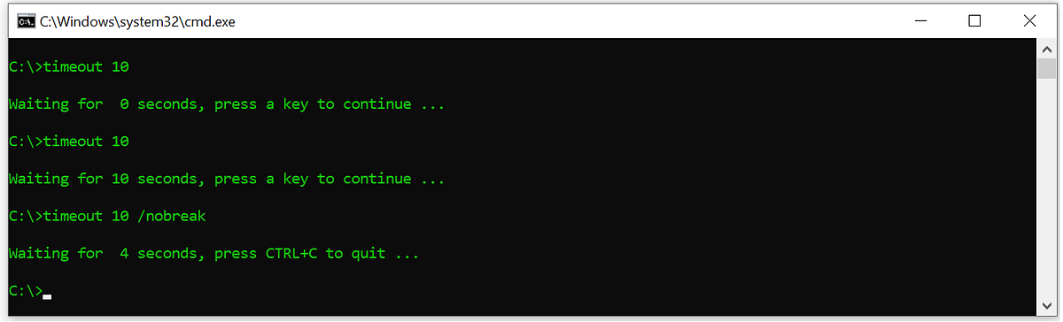 The Windows Process Journey — timeout.exe (Pauses Command Processing ...