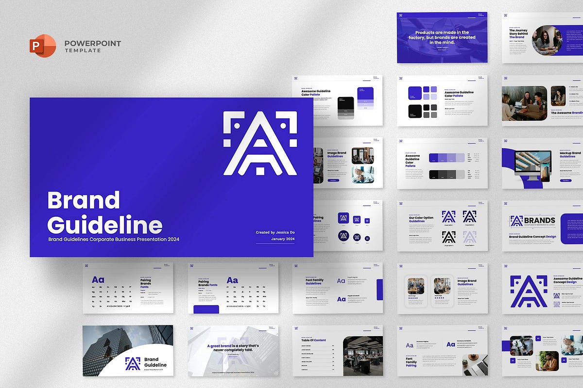 Brand Guidelines Powerpoint Template - Aquaartificer - Medium