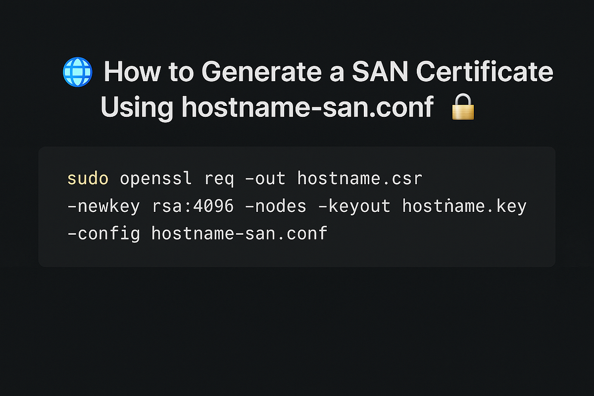 🌐 How to Generate a SAN Certificate Using hostname-san.conf 🔐 | by ...