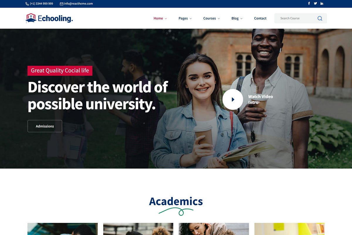 Echooling — Education React Template | by Lumenlotus | Aug, 2024 | Medium