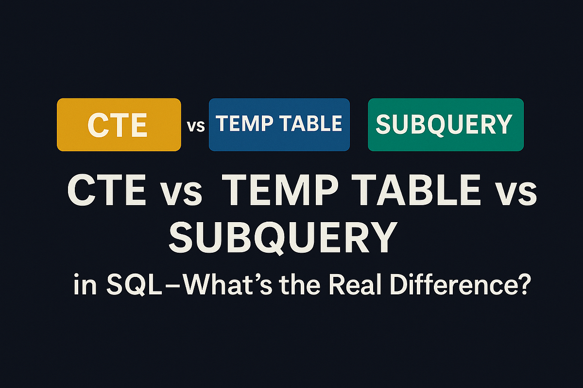 CTE vs Temp Table vs Subquery — What’s the Actual Difference? | by ...