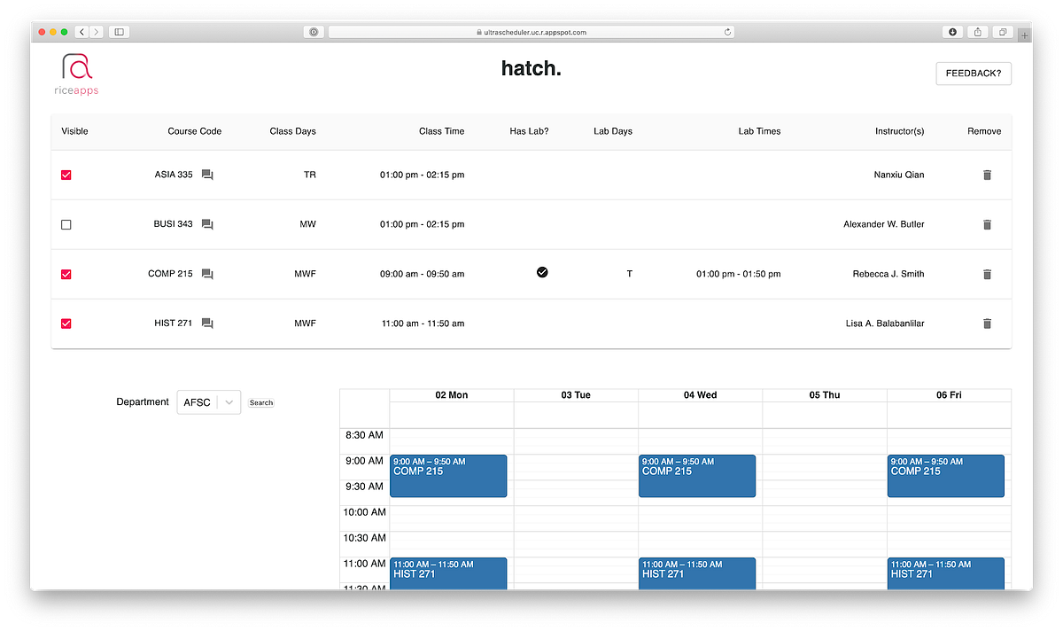 introducing hatch.. hatch. is a course scheduling platform… | by Will ...