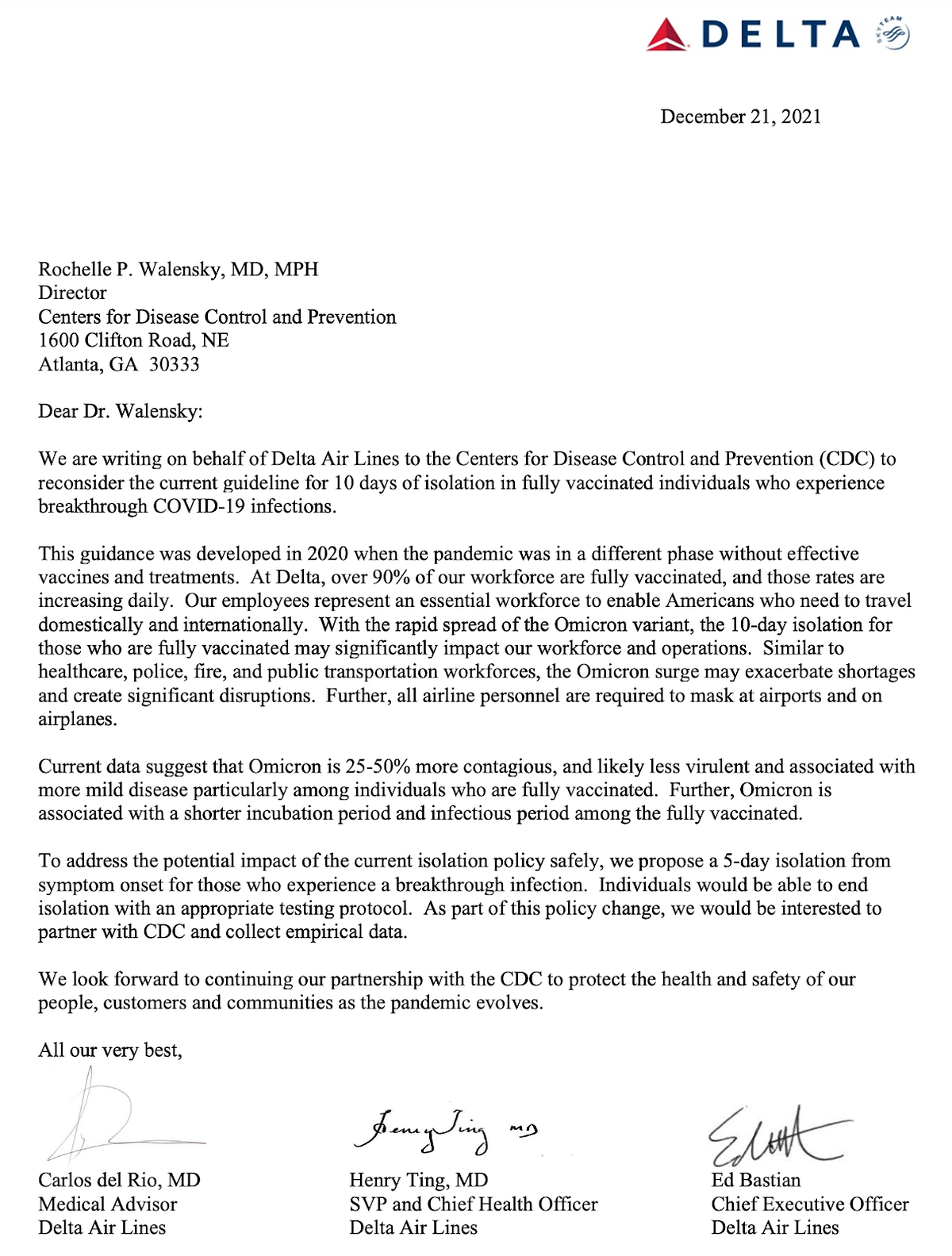 CDC made medical guidelines please Delta Airlines, and now lots of ...