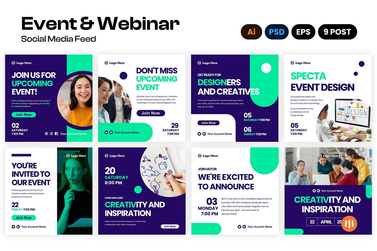 Social Media Feed Templates for Events and Webinar | by Neonnimbus | Medium