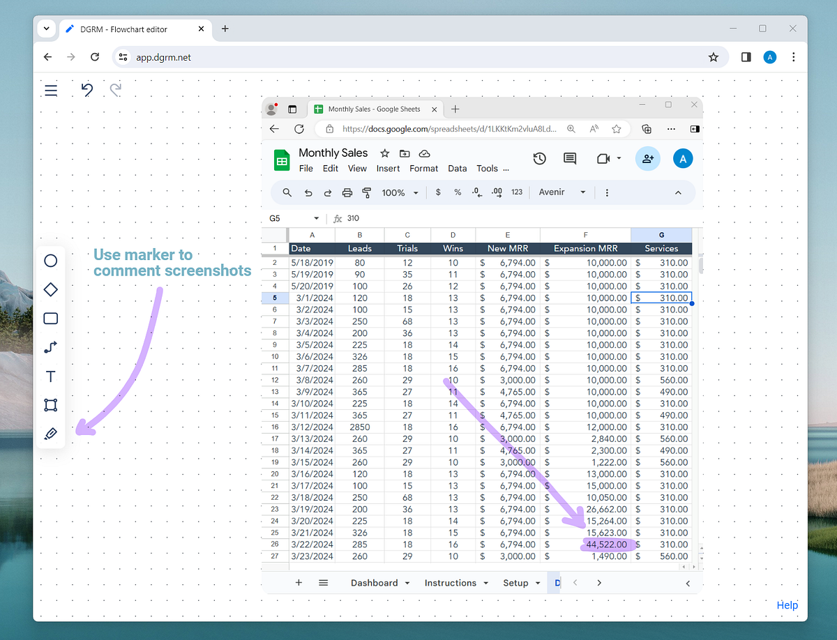 UI. Nuances of marker implementation in the DGRM.net flowchart editor ...