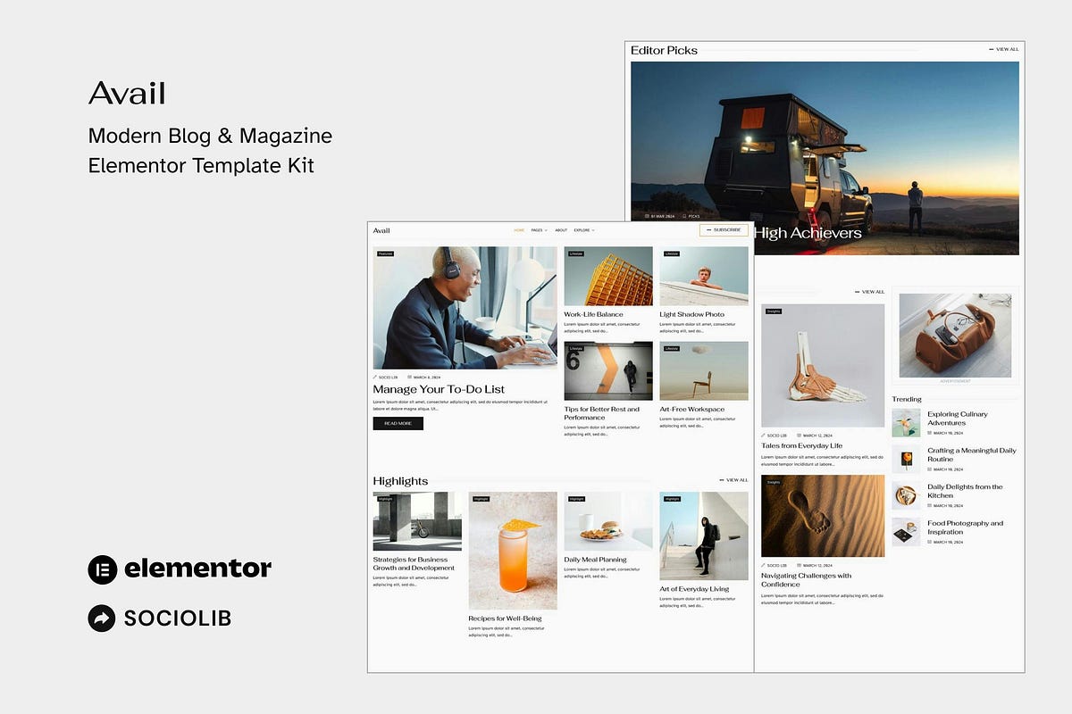 Avail — Modern Blog & Magazine Elementor Template Kit | by Svginnovator ...