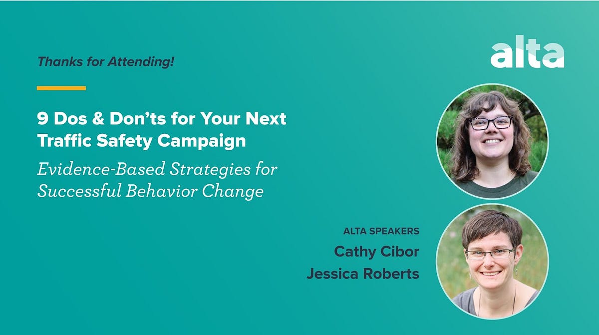 9 Dos and Don’ts for your next Traffic Safety Campaign | by Alta | Alta