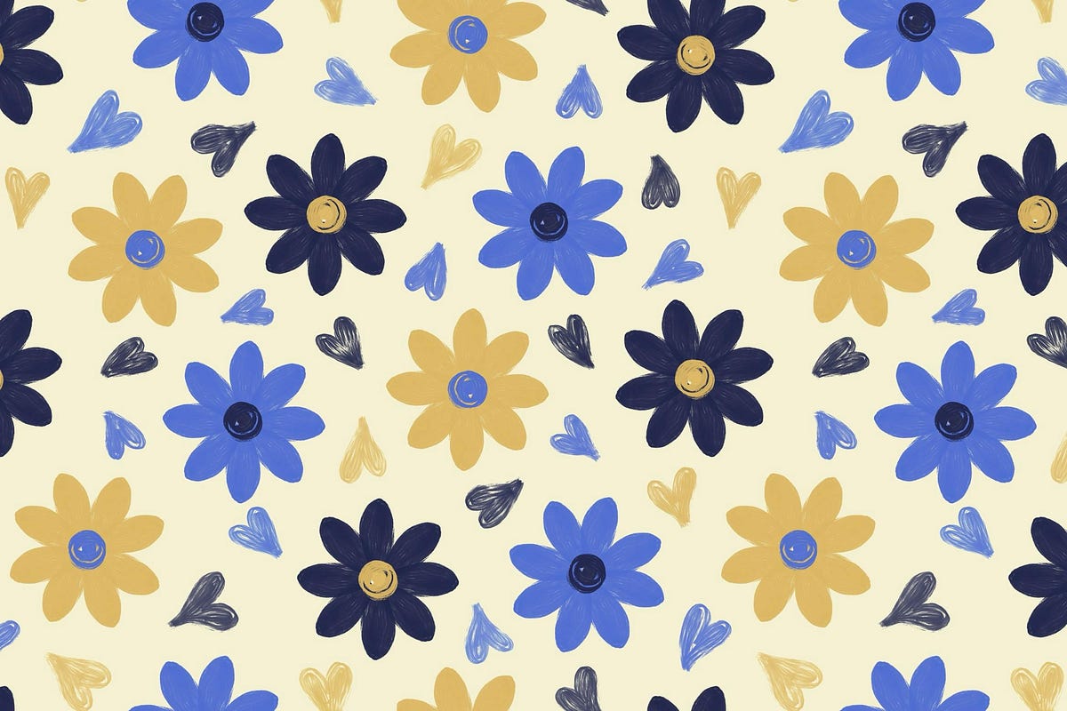 Cerulean Love Cascade Seamless Pattern - Echoenchanter - Medium