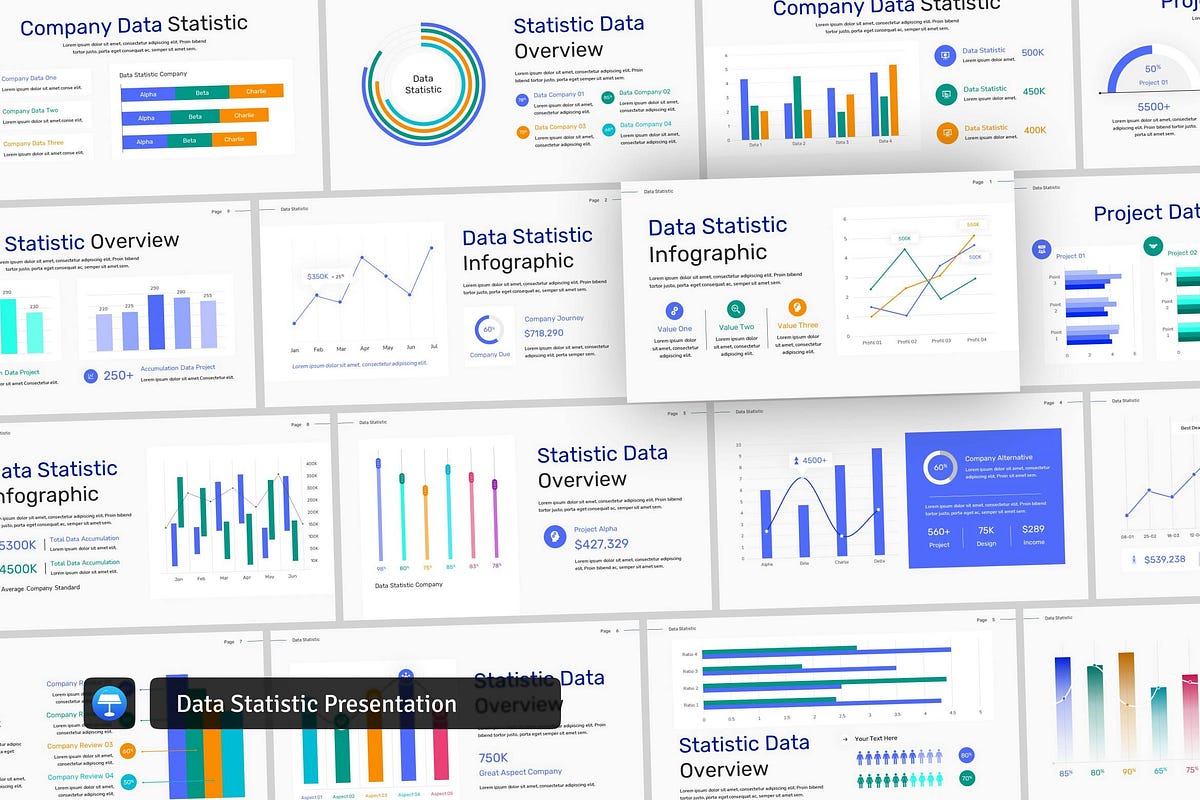 Dashboard Data Statistic Keynote Presentation - Illustrapro - Medium
