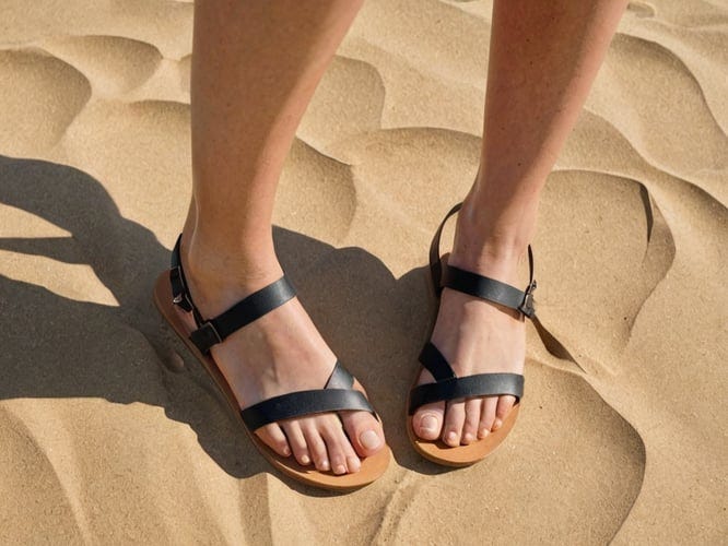 Black Strappy Flat Sandals | by Freyja Conner | Medium