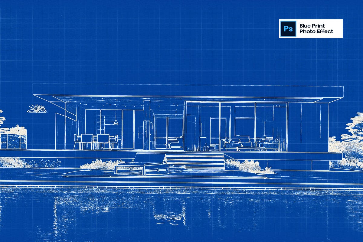 Blue Print Photo Effect | by Illustrapro | Medium