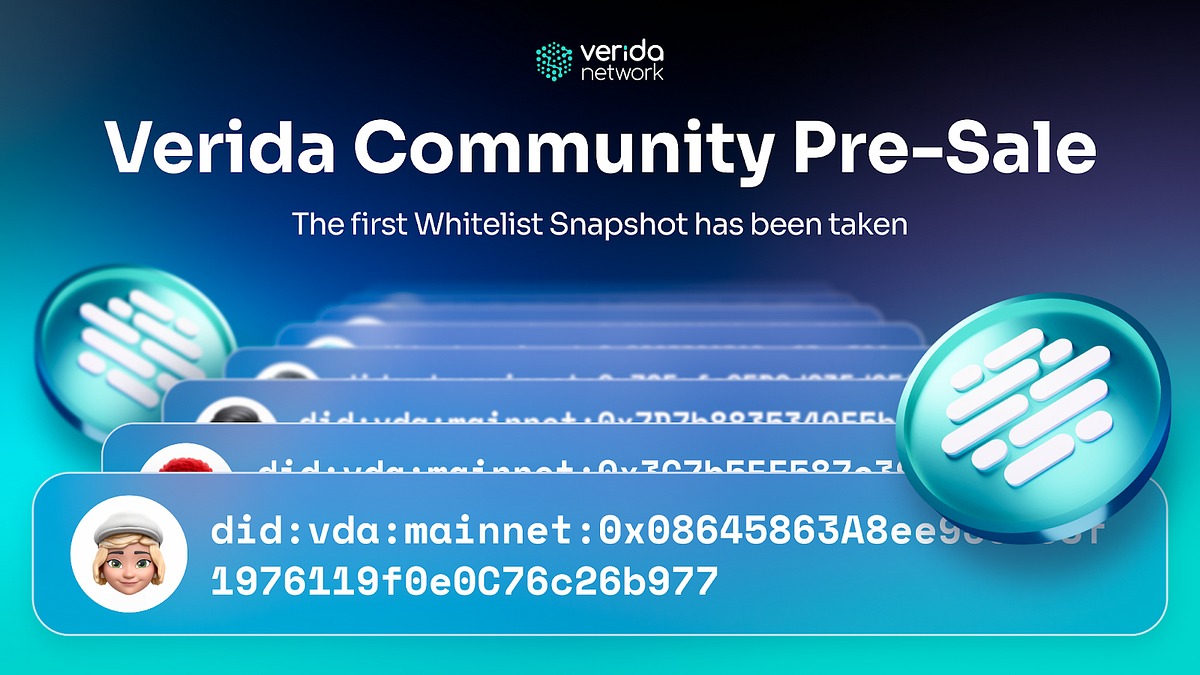 Verida Community Pre-Sale: The first Whitelist Snapshot has been taken | by Verida | Verida