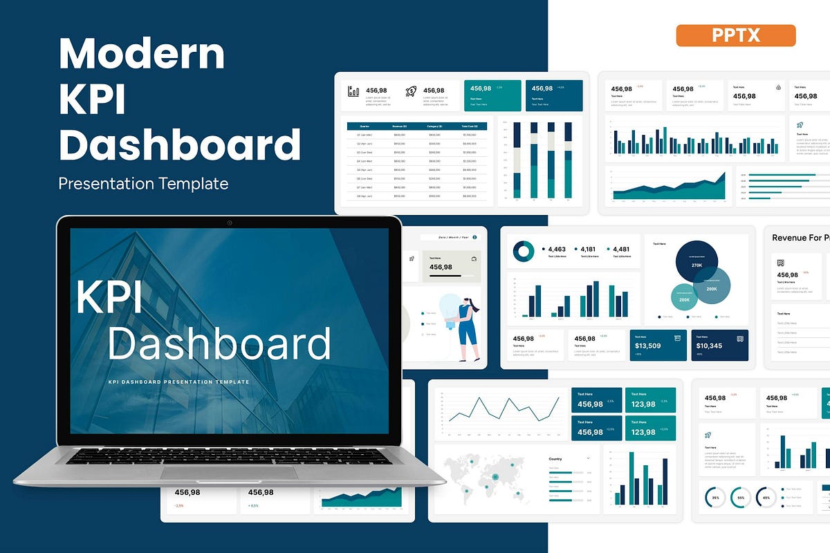 Modern KPI Dashboard — Powerpoint Template - Yvessaintlaurent - Medium