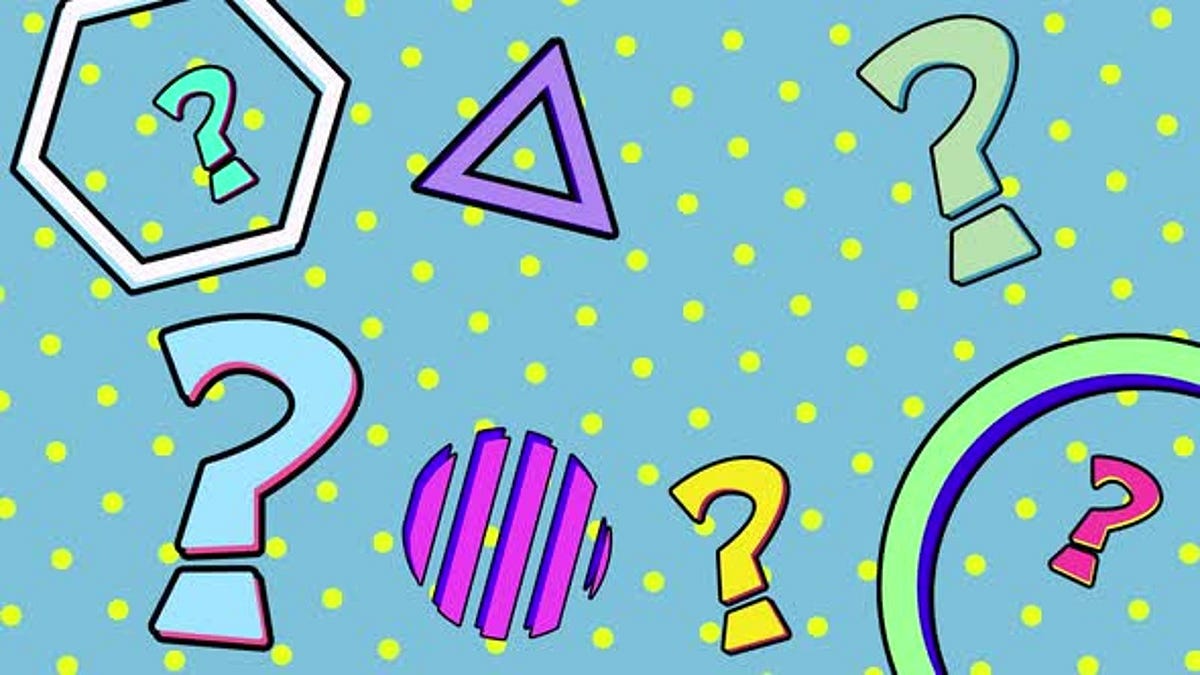 Question mark retro vintage style 90’s design doodle memphis halftone ...