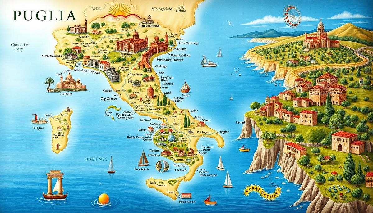 Discover Puglia Map: Your Guide to Southern Italy | by Rehman Maqsood ...