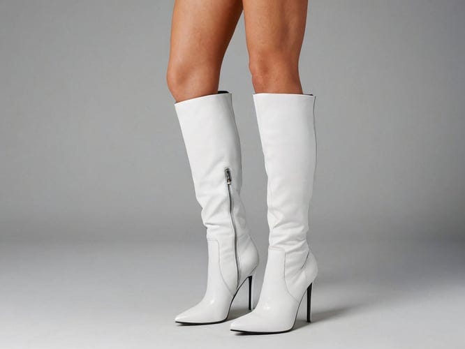 White Heel Boots Knee Highs | by Elmo Crane | Medium