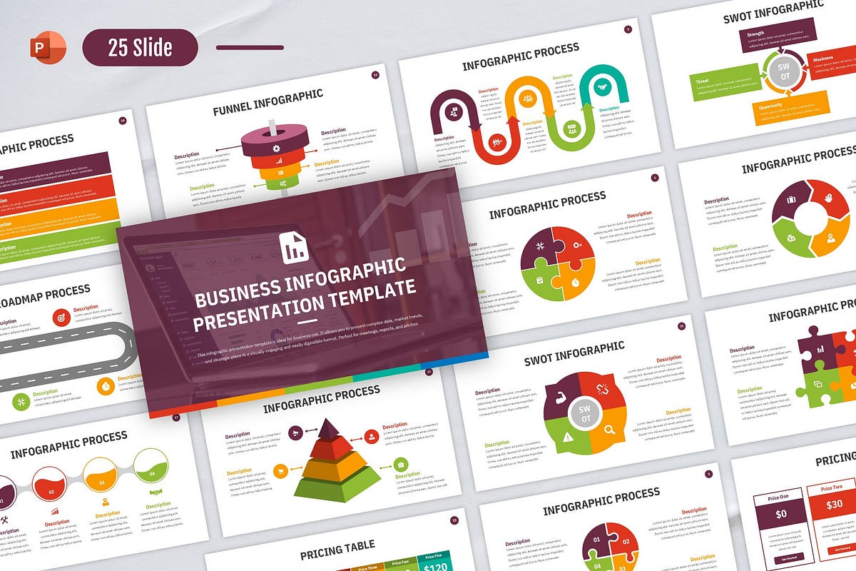Business Infographic PowerPoint Template - Cybercascade - Medium
