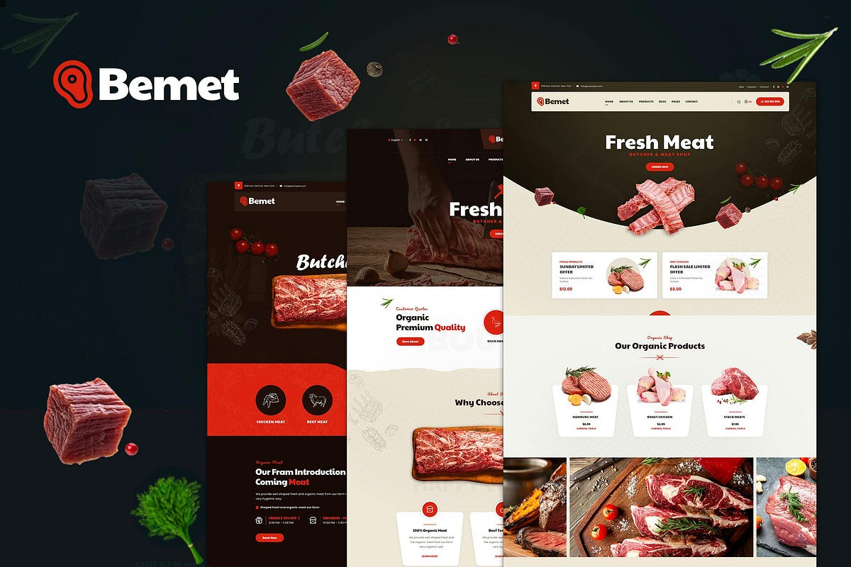 Butcher & Meat Shop Template + RTL (Site Templates Web Templates) | by ...