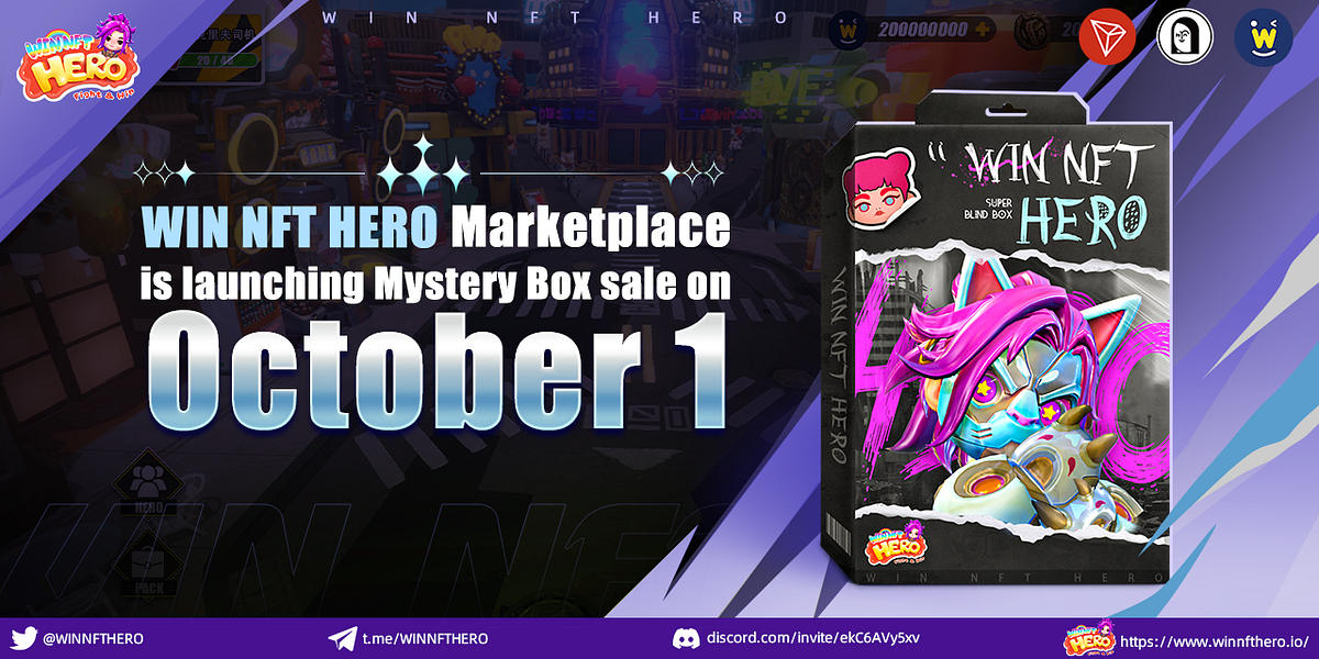 WIN NFT HERO Marketplace opens the mystery box sale on October 1st | by ...