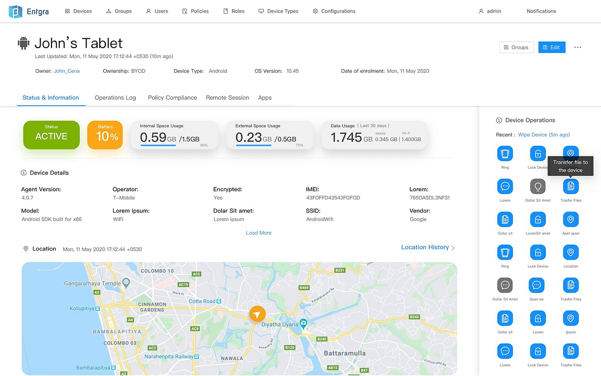 Redesigning Entgra DeviceMgt UI. The Entgra IoT server has fascinating… | by Jayasanka ...