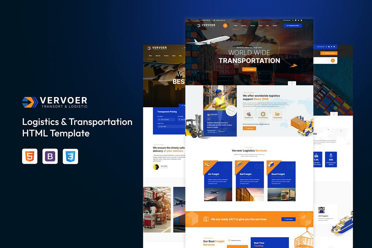 Vervoer — Logistics & Transportation HTML Template - Echoedge - Medium