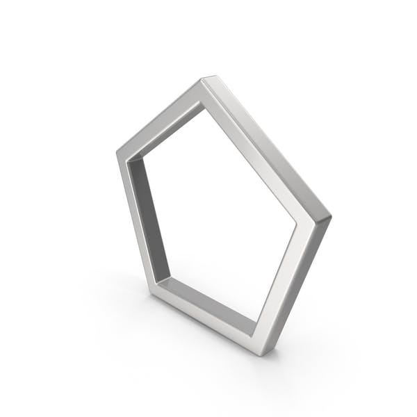 Silver Pentagon Outline Icon - Photonpathfinder - Medium