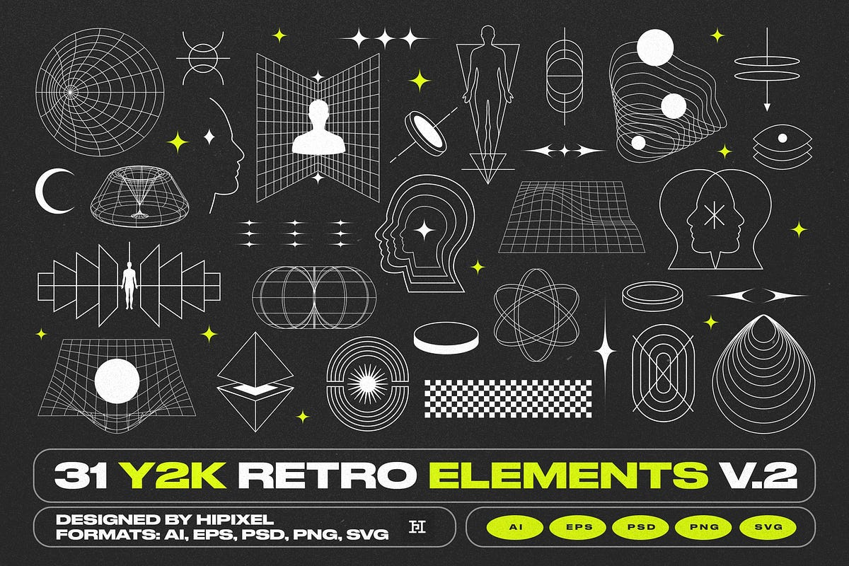 31 Y2K Retro Elements V.2 (Objects Graphics) | by Neonnomad | Apr, 2024 ...