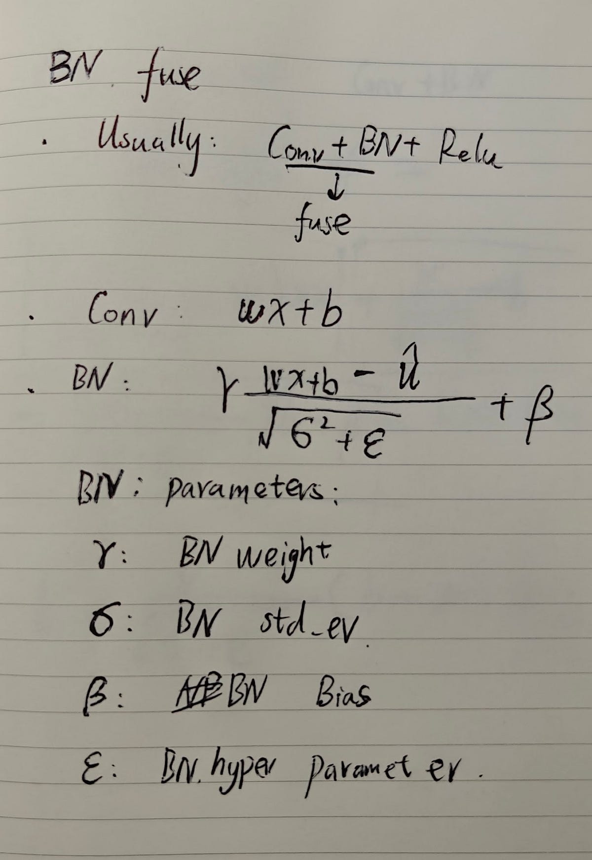 BatchNorm Lay fuse at inference time | by noplaxochia | Medium