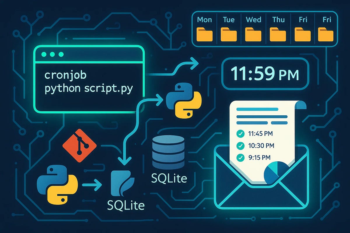 How I Automated My Daily Coding Reports with Python, SQLite, and Cron | by Zain Ahmad | Jul ...