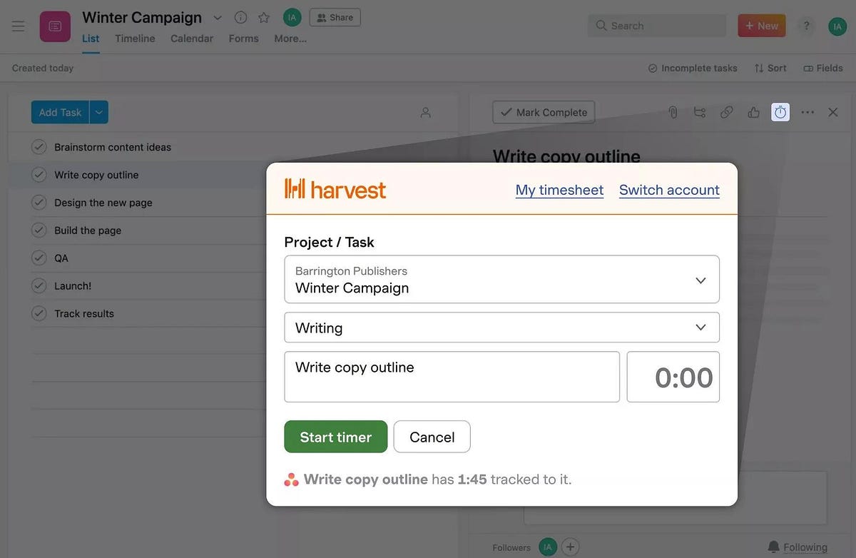Harvest Time Tracking Asana Integration: Boost Productivity! | by Becky ...