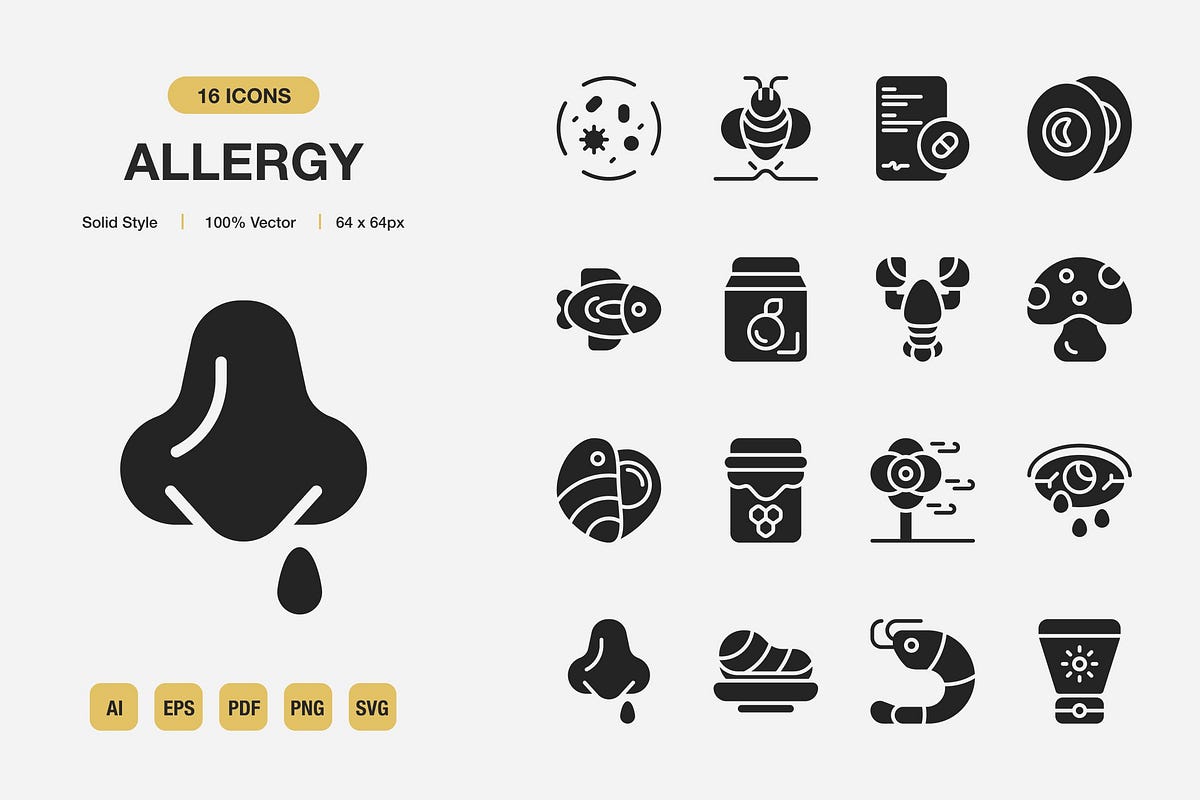 Allergy Solid Icons - Vedpac1 - Medium