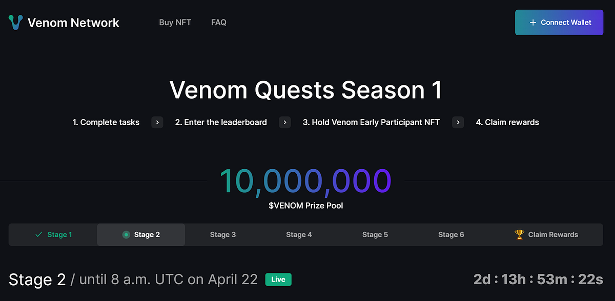 Finally Live: Venom Network. Learn How to Claim Your Venom Network —… | by Satoshi Scope | Apr ...