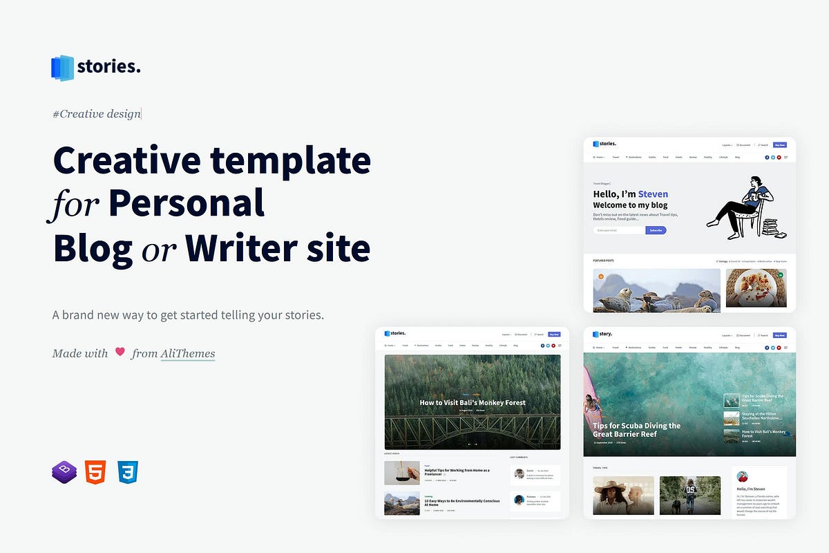 Stories — Creative Personal Blog HTML Template | by Echoedge | Jun ...