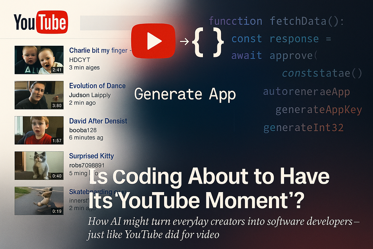 Is Coding About to Have Its “YouTube Moment”? | by huizhou92 | The Ordinary Programmer