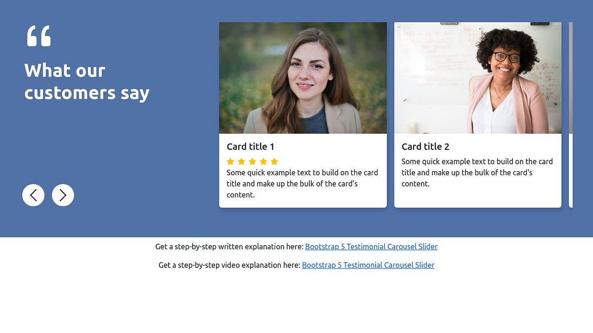 Bootstrap 5 Testimonial Slider Codepen: Elevate UX Now! | by Johnson ...