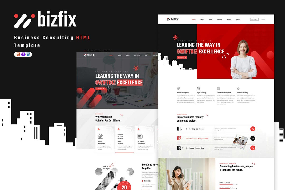Bizfix- Business Consulting HTML Template - Logosmith - Medium