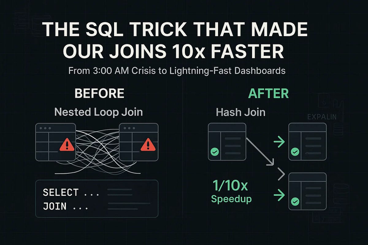 The One SQL Trick That Made Our Joins 10x Faster in Production | by Prem Chandak | Medium