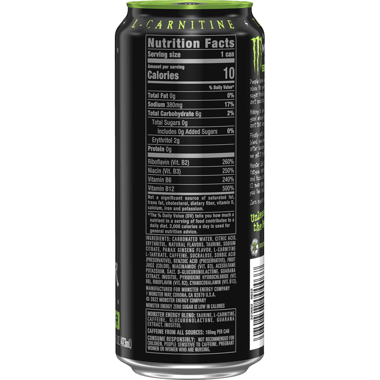 Monster Energy Drink Nutrition Facts: Unleash Vital Stats! | by ...