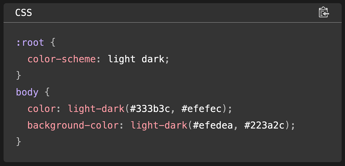 New CSS Function: light-dark(). A few days ago, I stumbled across a new… | by Alex Seifert | Medium