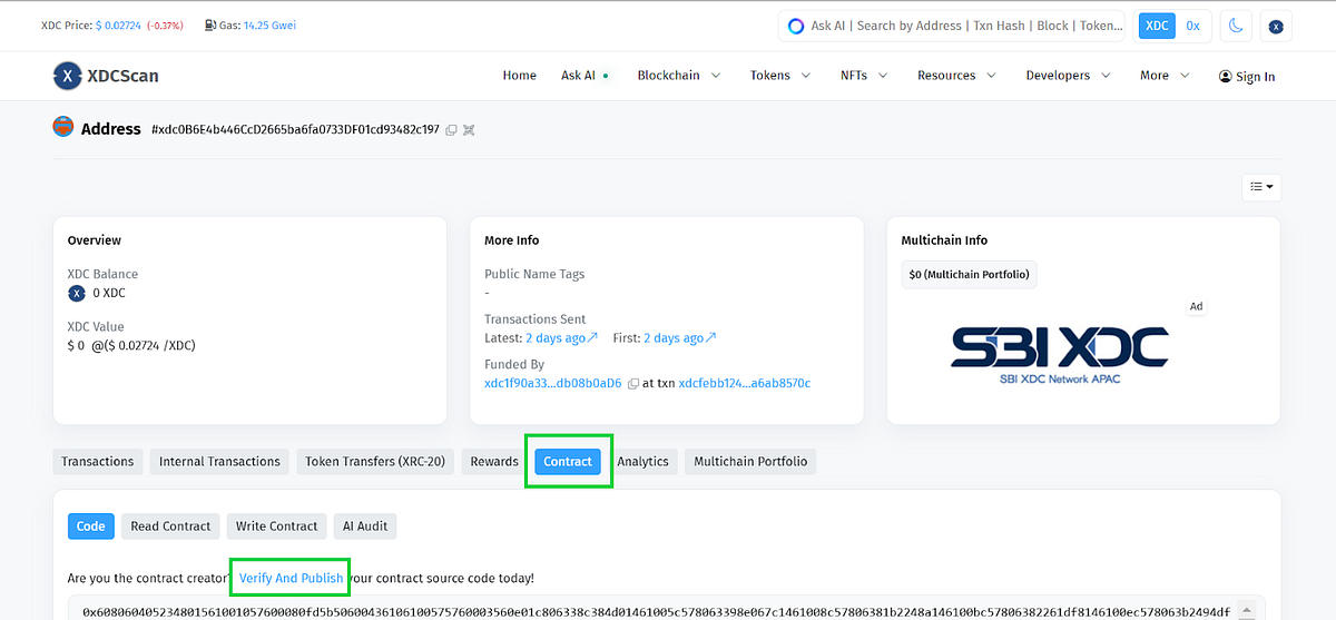 How to Verify Multi-Part Smart Contracts on XDCScan Explorer: A Complete Guide | by BlocksScan ...