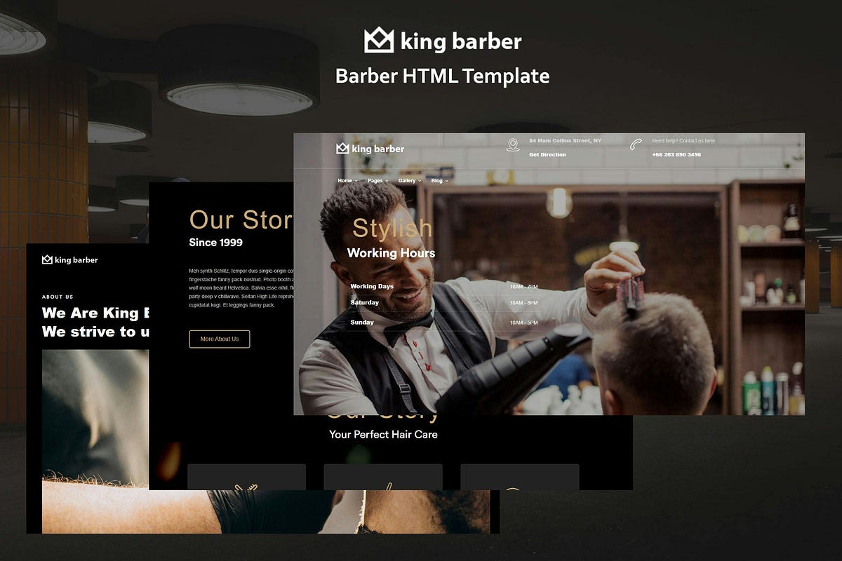 King Barber — Barber Shop Template (Site Templates Web Templates) | by ...