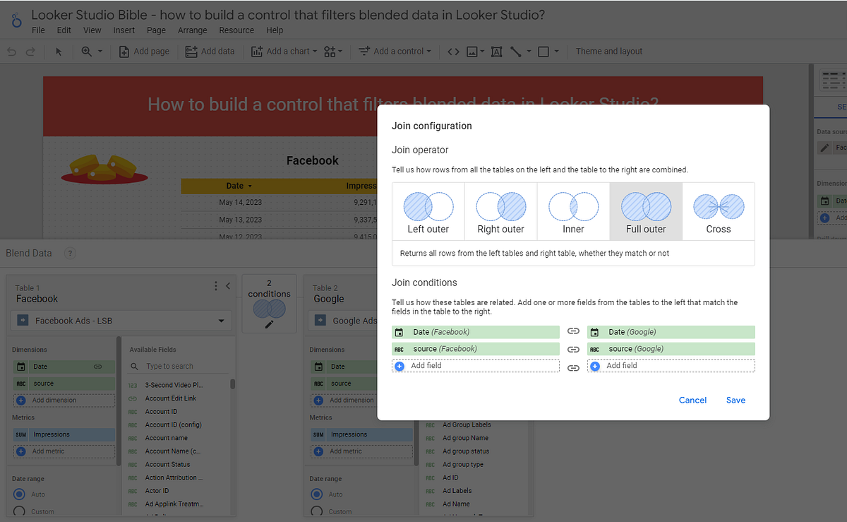 How to build a control that filters blended data in Looker Studio? | Medium