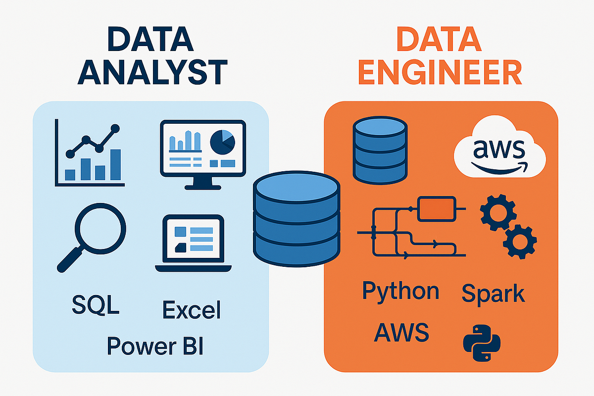 🧠 Data Analyst vs Data Engineer: Same Data, Different Mission | by Faizan Ali | Medium