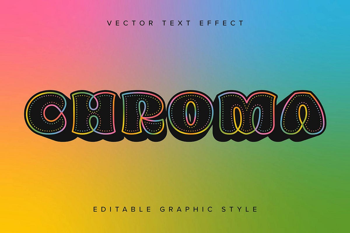 Colourful Outline Vector Text Effect Mockup | by Echoedge | Jul, 2024 ...