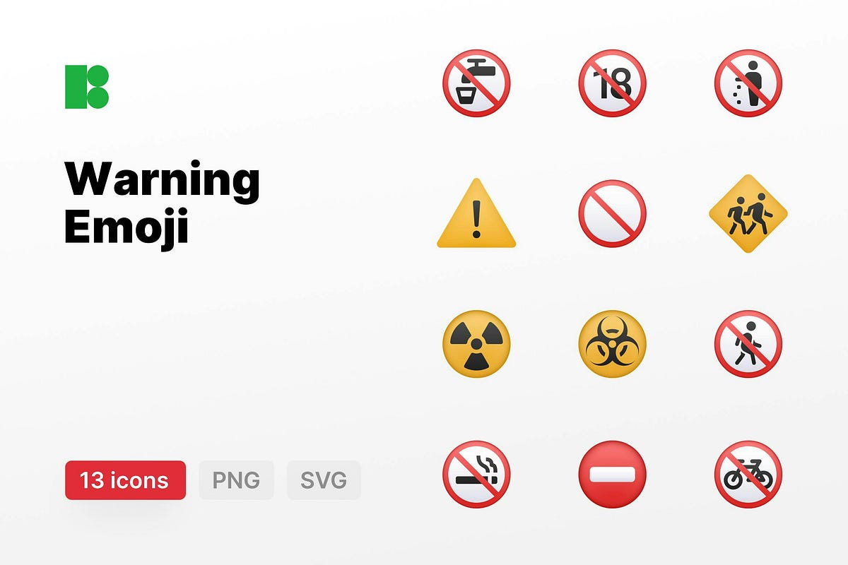 Emoji — Warning (Icons Graphics) | by Byteblossom | Medium